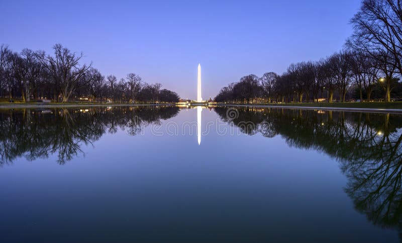 Washington Monument National Mall Reflecting Pool Night Contrast ...