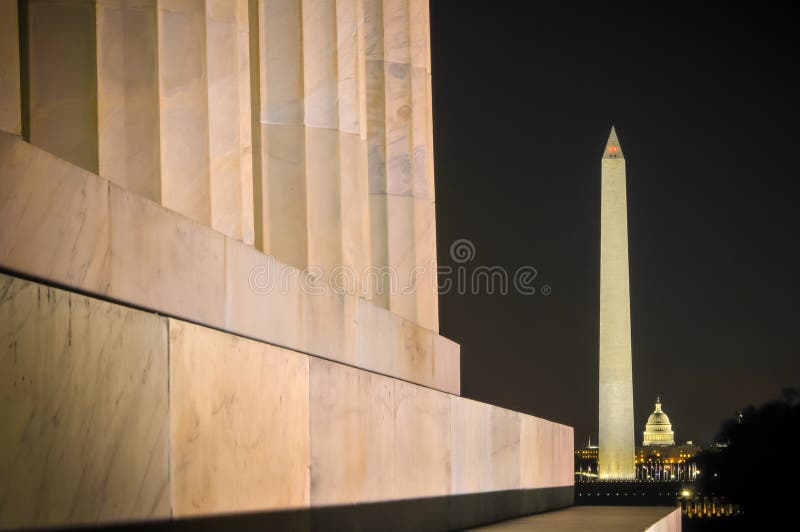 Washington Monument at Night Stock Photo - Image of illuminated, scenic ...