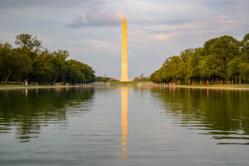 Washington Monument on the Reflecting Pool in Washington, D.C. at ...
