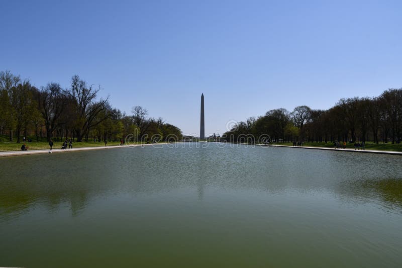 Washington Monument and Reflecting Pool in Washington DC Stock Image ...