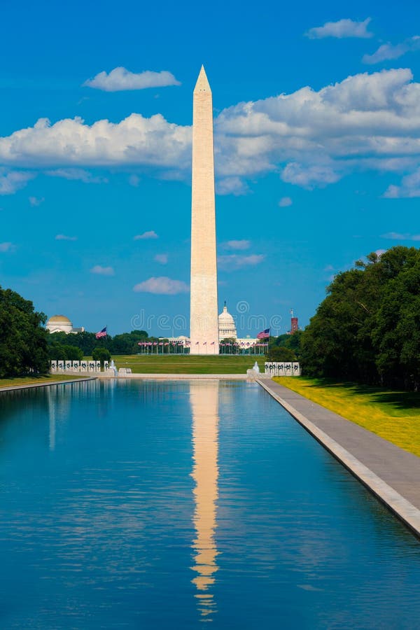 Washington Monument Reflecting Pool in USA Stock Image - Image of ...