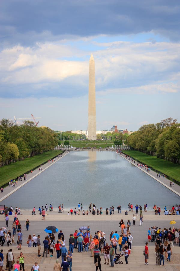 Washington Monument and Reflecting Pool Stock Photo - Image of mall ...