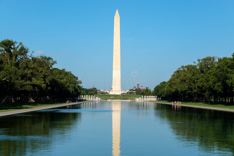 The Washington Monument and the Reflecting Pool in Washington D. Stock ...