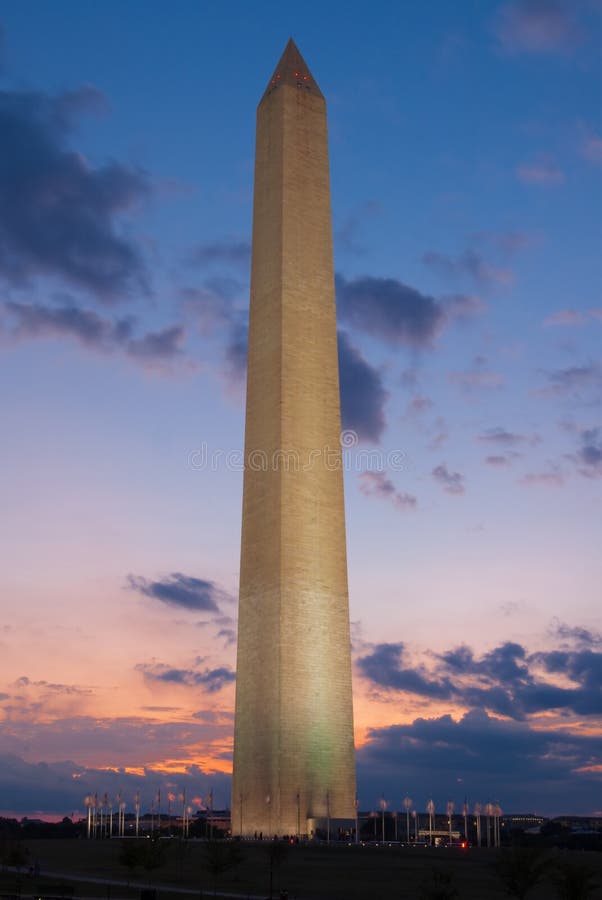 Washington Monument - Sunset Stock Image - Image of capitol, cityscape ...