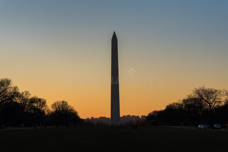 The Washington Monument at Sunset, in Washington, DC Stock Photo ...