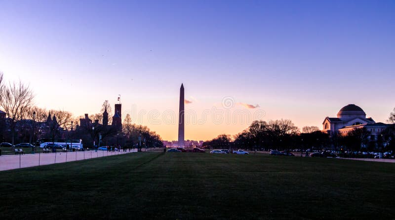 Washington Monument at Sunset - Washington, D.C., USA Stock Photo ...