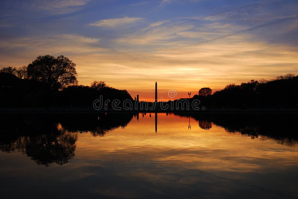 Washington Monument at Sunset, Washington DC Stock Image - Image of ...