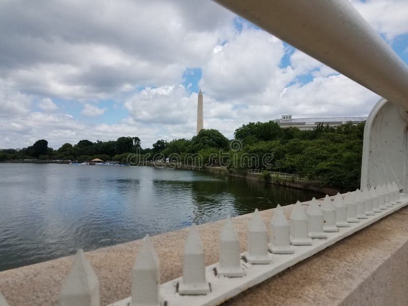 Washington Monument and Tidal Basin from Bridge Stock Image - Image of ...