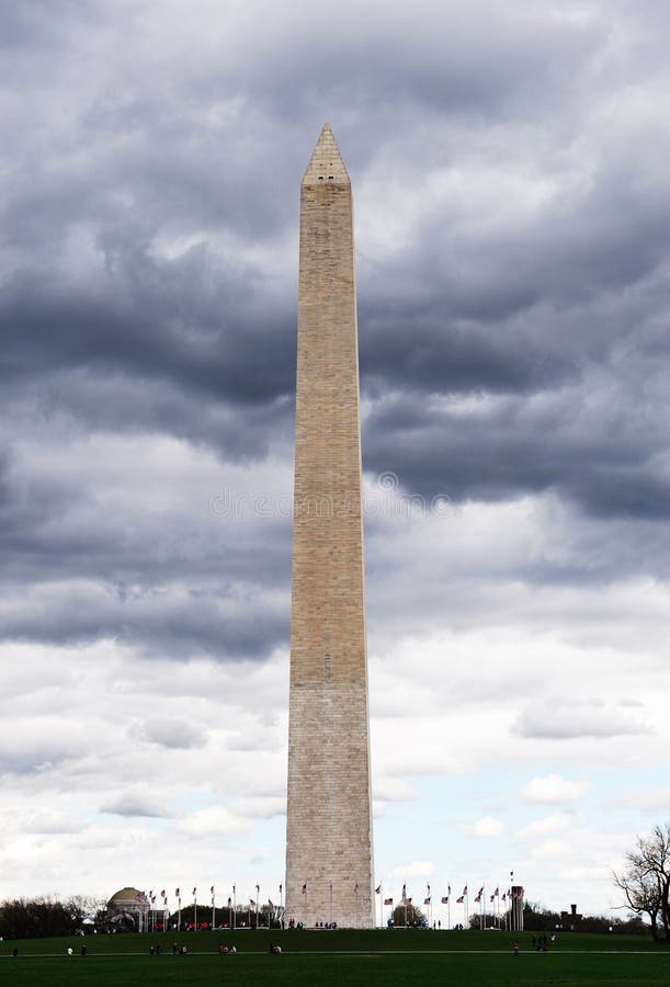 Washington Monument Under Storm Cloud Sky Stock Photo - Image of cloud ...