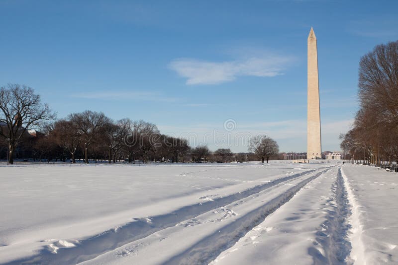 Washington Monument, Winter Stock Image - Image of washington ...
