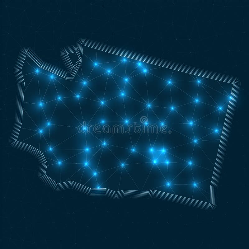 Washington network map. stock vector. Illustration of digital - 233236924