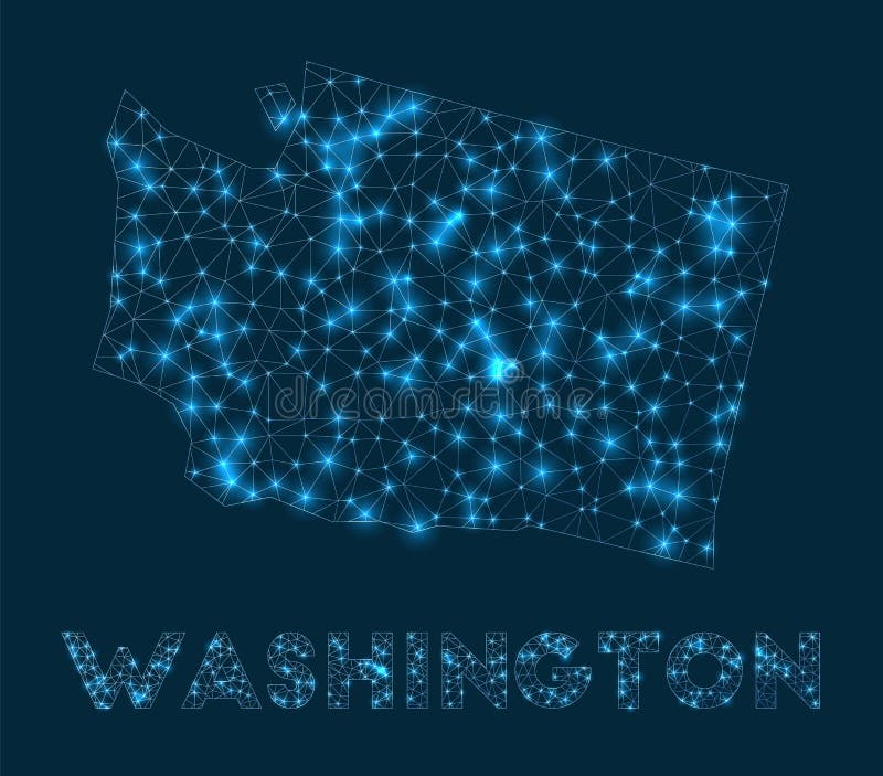 Washington network map. stock vector. Illustration of poly - 176265380