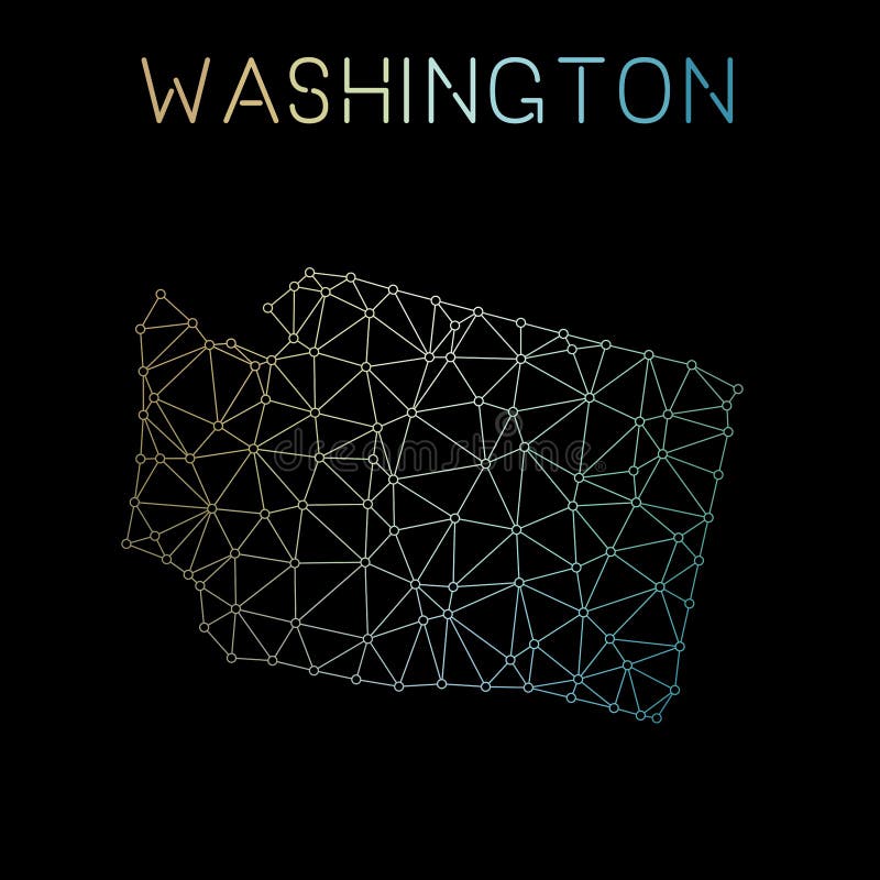 Washington network map. stock vector. Illustration of north - 92427138