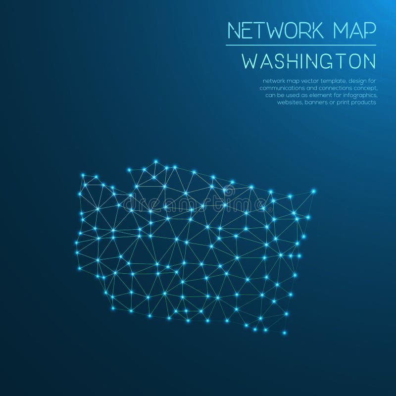 Washington network map. stock vector. Illustration of border - 85967167