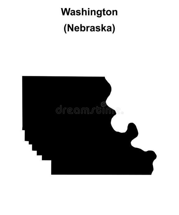 Washington outline map stock vector. Illustration of nebraska - 361726320