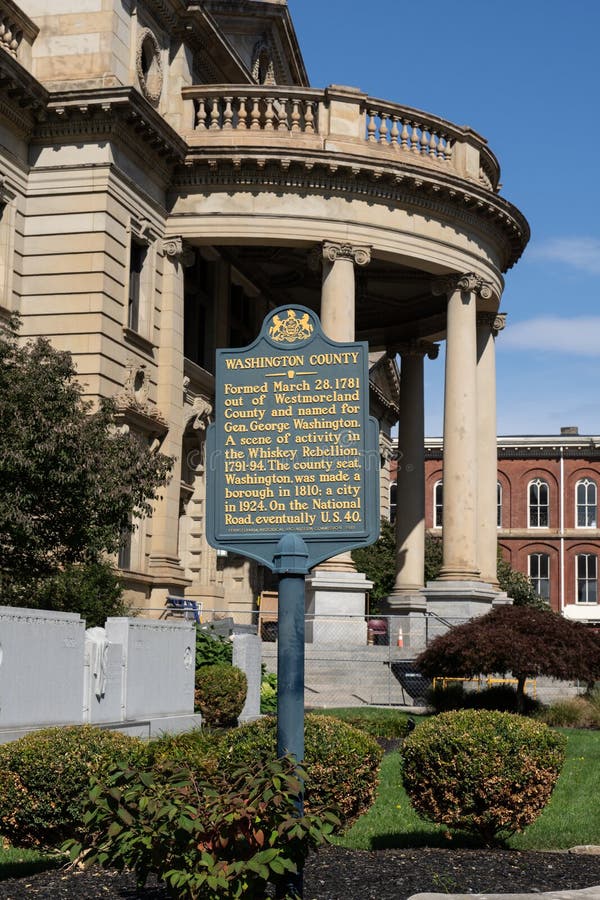 Sign with the History of Washington County PA Editorial Photo - Image ...