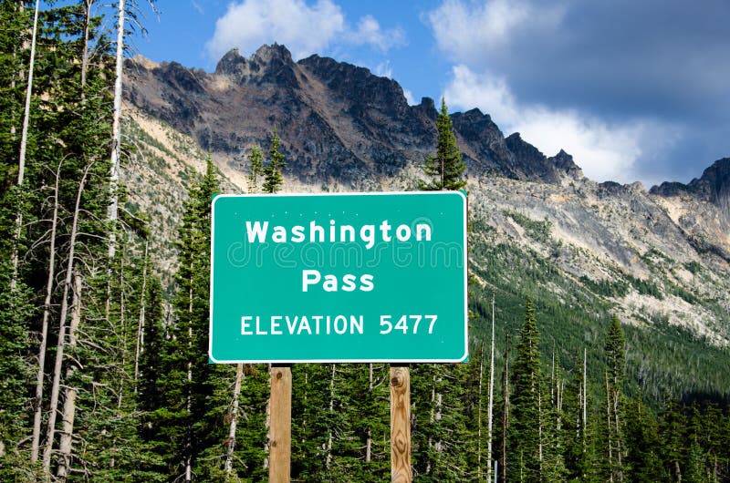 Washington Pass Sign with Mountains in the Background Editorial Photo ...