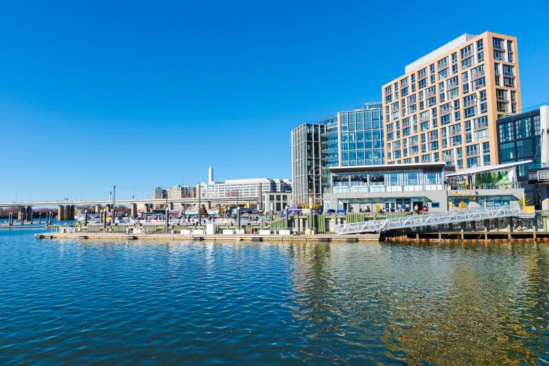 Washington Riverfront on a Sunny Fall Day. the Clear Sky is Reflected ...