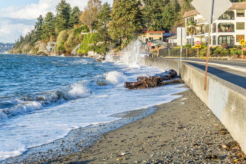 Washington Road and Shore 3 Stock Image - Image of buildings, redondo ...