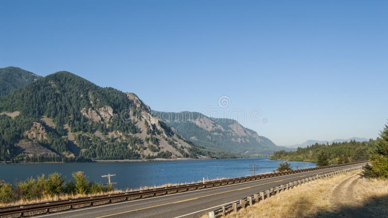 Washington Route 14 in Columbia River Gorge Stock Photo - Image of ...