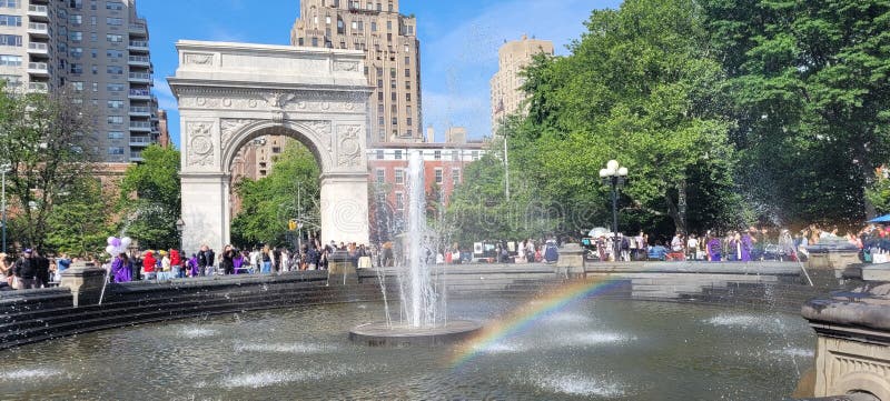 Washington Square Park Rainbow Editorial Stock Photo - Image of ...