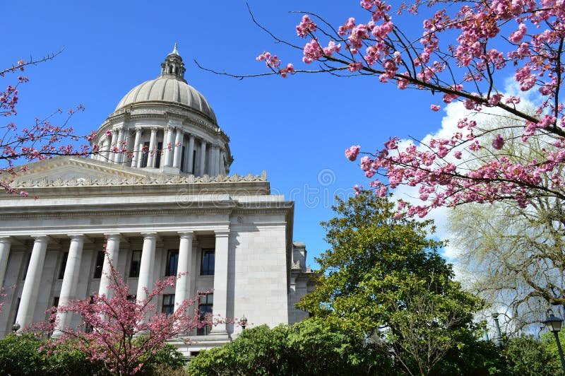 Washington State Capitol Building Exterior in the Spring Stock Photo ...