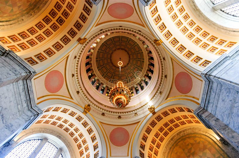 Washington State Capitol Building Rotunda Stock Photo - Image of lights ...