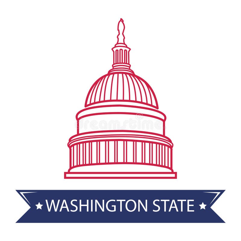 Washington State Capitol. Vector Illustration Decorative Design Stock ...