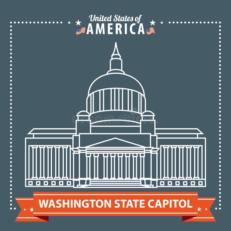 Washington State Capitol. Vector Illustration Decorative Design Stock ...