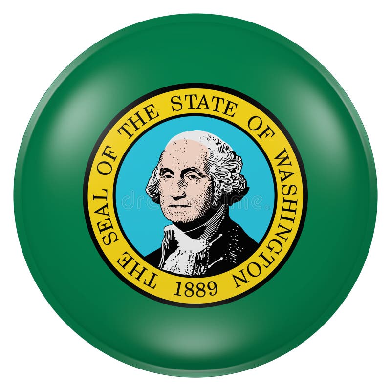 Washington State Flag Button Stock Illustration - Illustration of ...