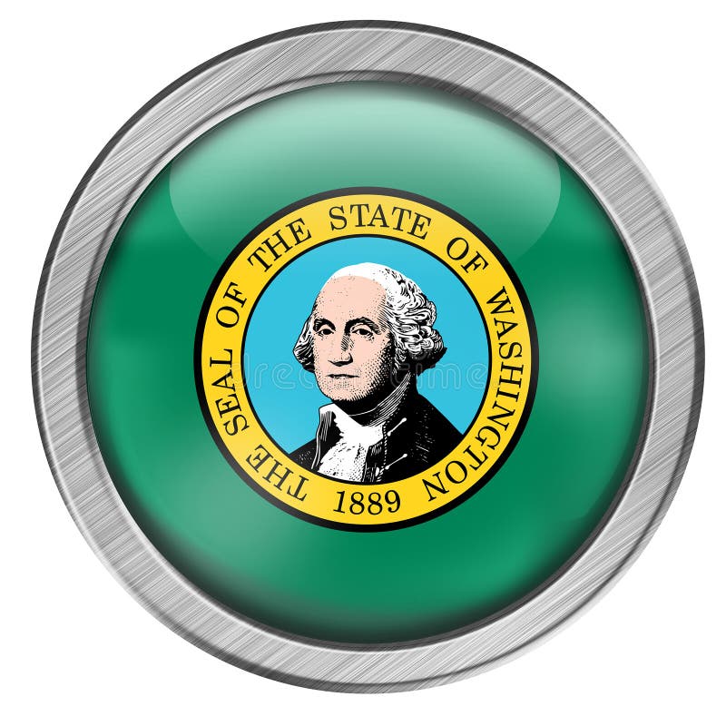 Washington State Glass Web Button Stock Illustration - Illustration of ...