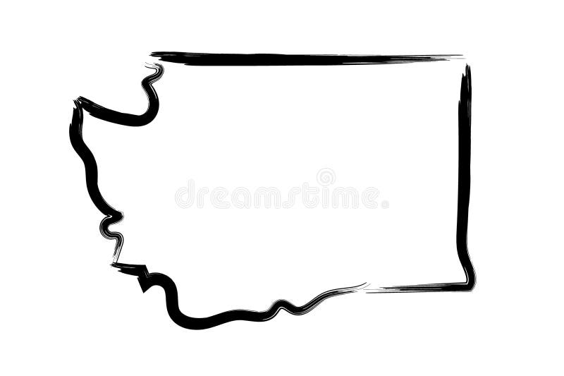 Washington State Hand Drawn Vector Map Stock Vector - Illustration of ...
