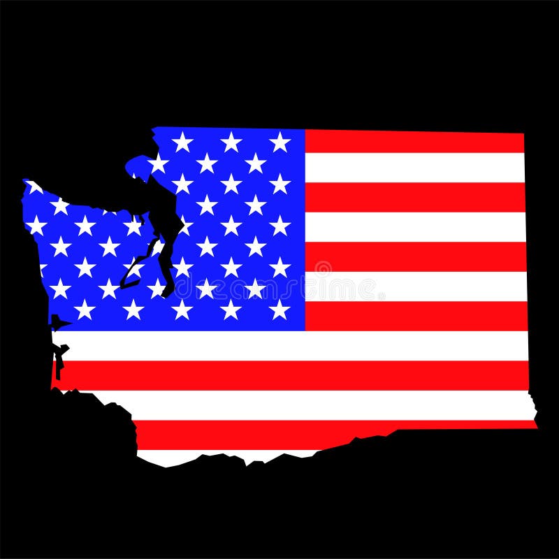 Washington State Map with American National Flag Stock Vector ...