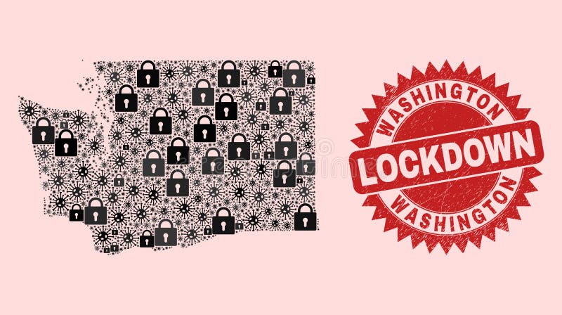 Washington State Map Composition of Locks and Covid-2019 and Distress ...