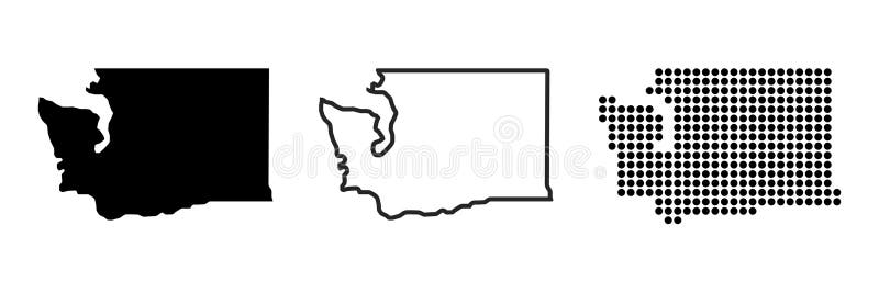 Washington State Map Contour. Washington State Map. Glyph and Outline ...