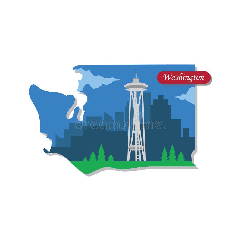 Washington State Map. Vector Illustration Decorative Design Editorial ...