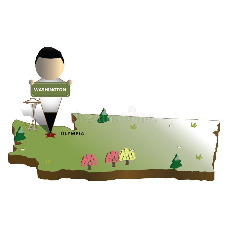 Washington State Map. Vector Illustration Decorative Design Stock ...