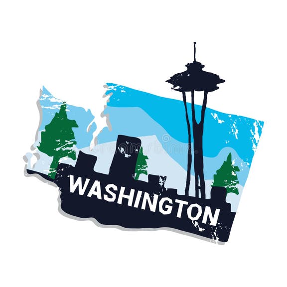 Washington State. Vector Illustration Decorative Design Editorial Stock ...