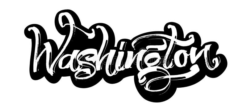 Washington. Sticker. Modern Calligraphy Hand Lettering for Serigraphy ...