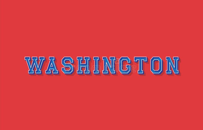 Washington Text with 3d Isometric Effect Stock Vector - Illustration of ...
