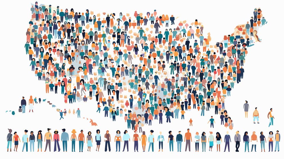 Washington US State Population Map, Featuring a Large Group of ...