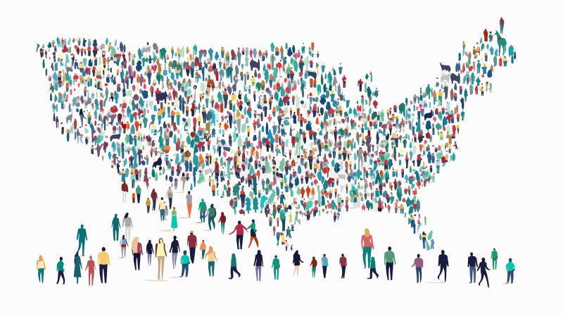 Washington US State Population Map, Featuring a Large Group of ...