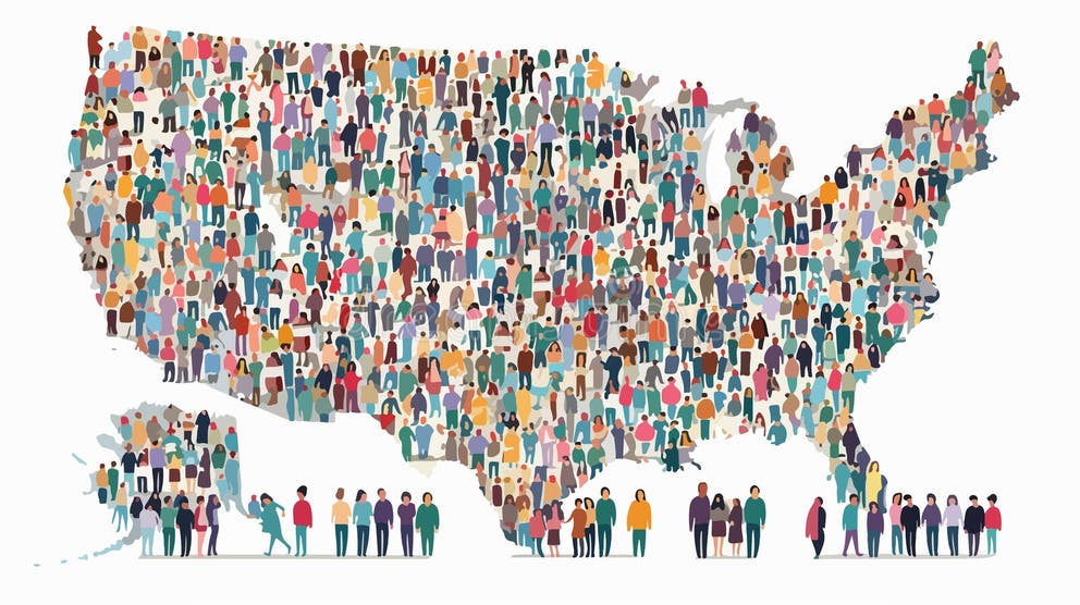 Washington US State Population Map, Featuring a Large Group of ...