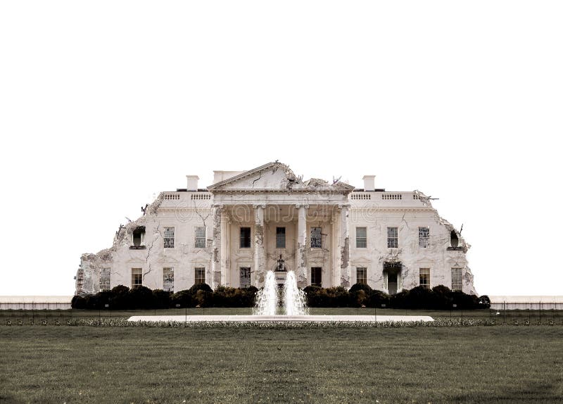 Washington White House Ruined Stock Image - Image of white, night: 98793061