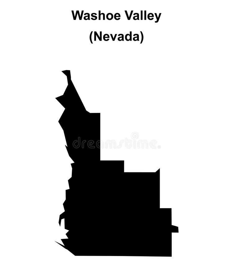 Washoe Valley outline map stock illustration. Illustration of nevada ...