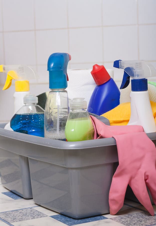Chemical Products for Cleaning Stock Photo - Image of industry, plastic ...