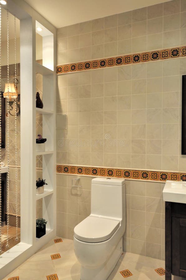 Washroom interior stock image. Image of closestool, lamp - 19983535