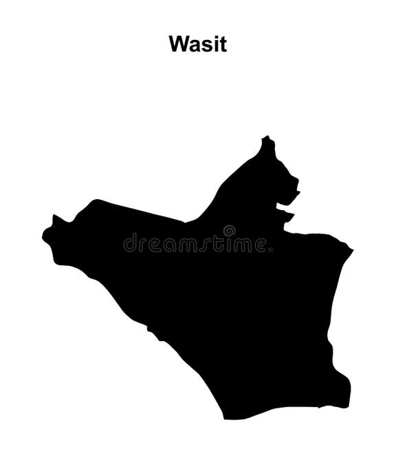 Wasit outline map stock vector. Illustration of contour - 360437492