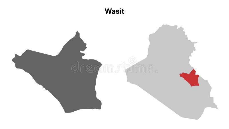 Wasit outline map stock illustration. Illustration of territory - 378871057
