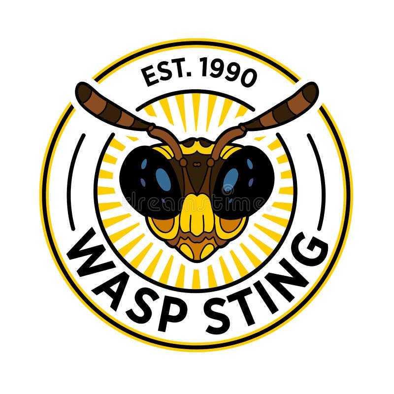 Wasp Bee Logo Cartoon. Vector Graphic Logo. Summer Vector Illustration ...